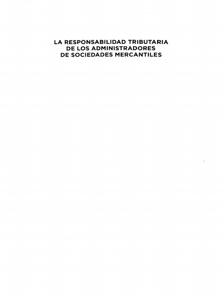 Responsabilidad Tributaria de Los Administradores Tomo 7 Sunat - 1 | PDF