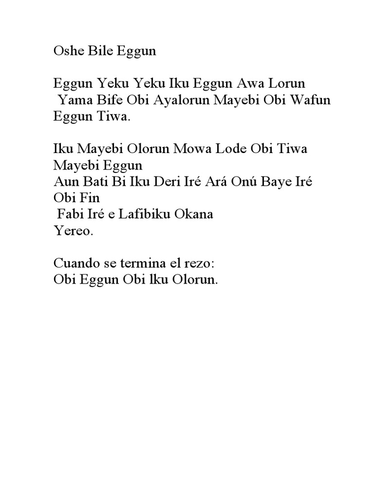 Oshe Bile Eggun Prayer Guide | PDF | Self-Improvement | Religion ...