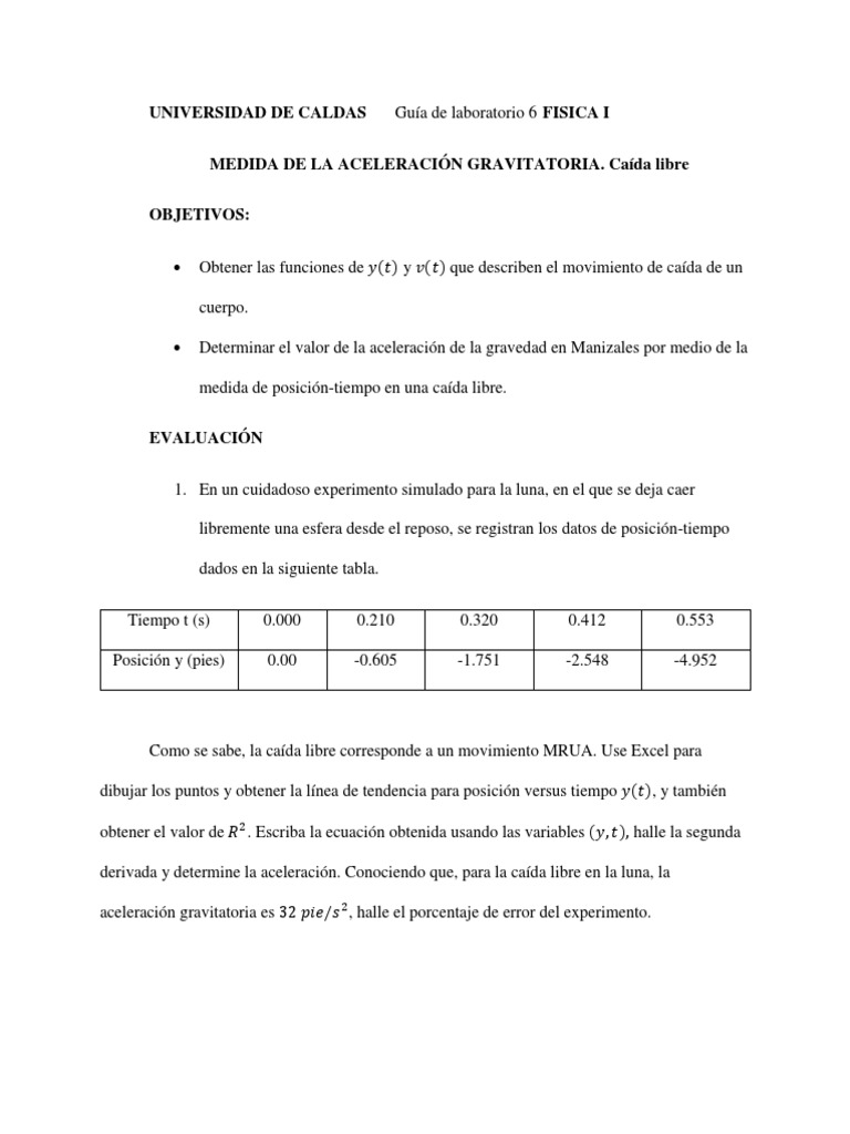 Guia Lab 6 | PDF | Gravedad | Fuerza