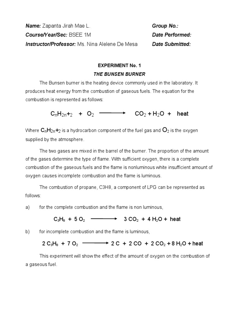 CHEMENG Lab ACTIVITY 12 | PDF | Density | Combustion CHEMENG Lab ACTIVITY 12 | PDF | Density | Combustion
