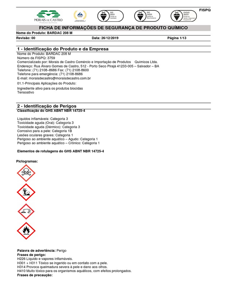 6172-Bardac 208 M | PDF | Solubilidade | Solvente