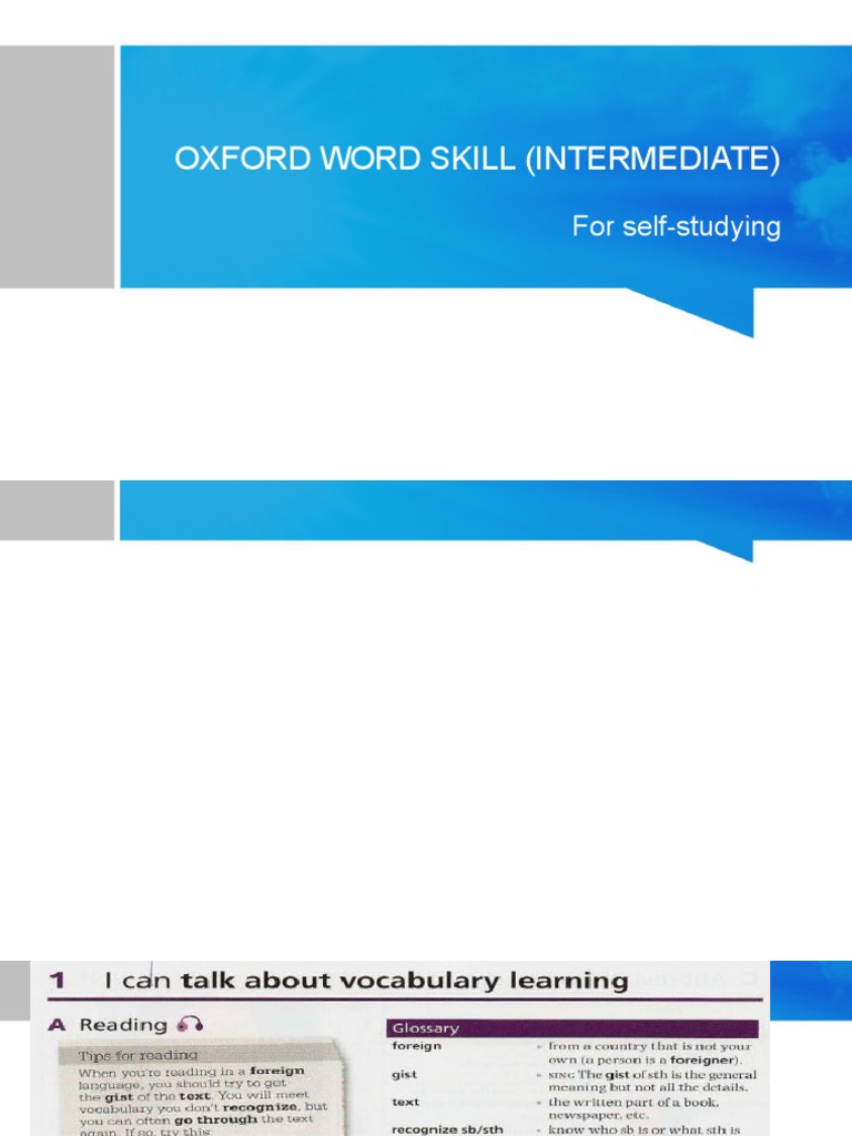 Oxford Word Skill (Intermediate) : For Self-Studying | PDF