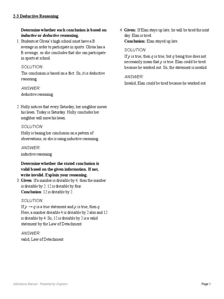 2 3 Deductive Reasoning | PDF | Deductive Reasoning | Inductive Reasoning