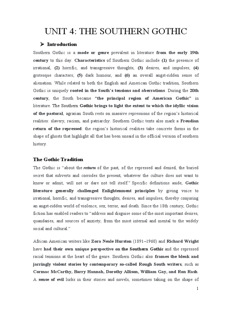 Understanding Southern Gothic Literature | PDF | Gothic Fiction ...