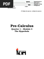 Pre-Calculus: Quarter 1 - Module 8: The Hyperbola | PDF | Ellipse | Perpendicular