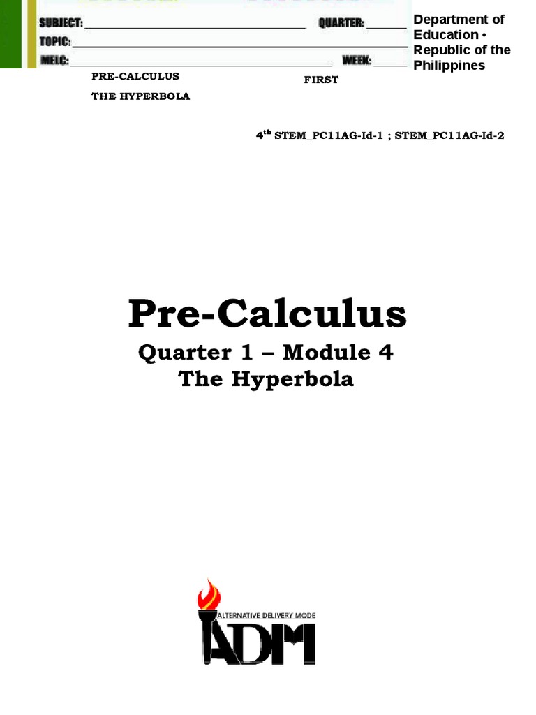 WEEK 4 Module 4 - Pre-Calculus | PDF | Asymptote | Geometry