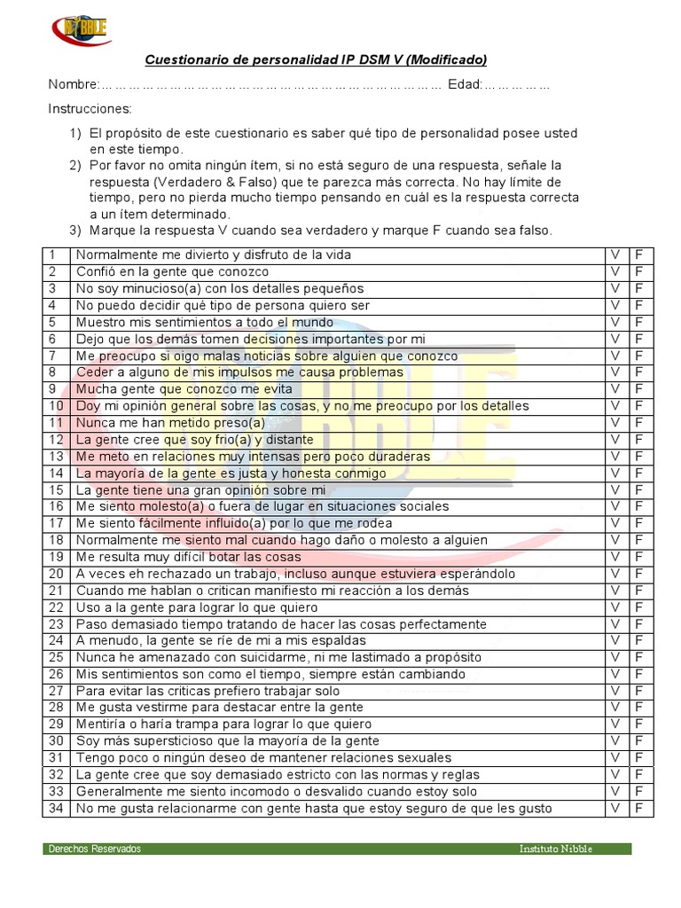 Test Psicotecnico 1 - Nibble | PDF | Sicología | Ciencias del ...