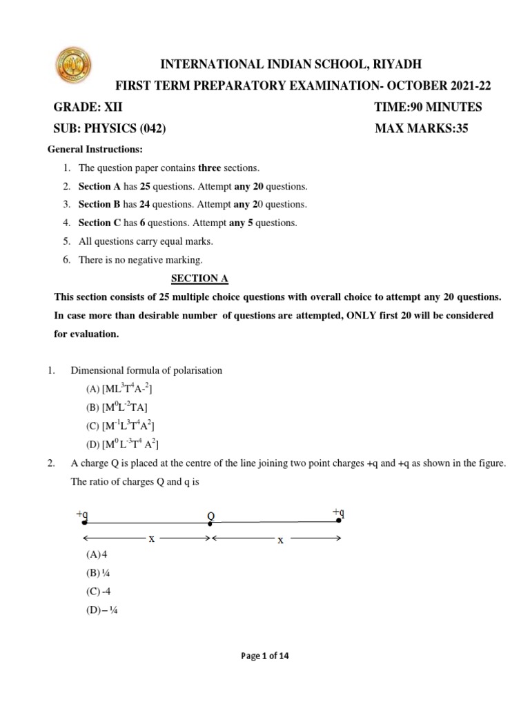12 Physics Prep QP 21 | PDF | Inductor | Series And Parallel Circuits