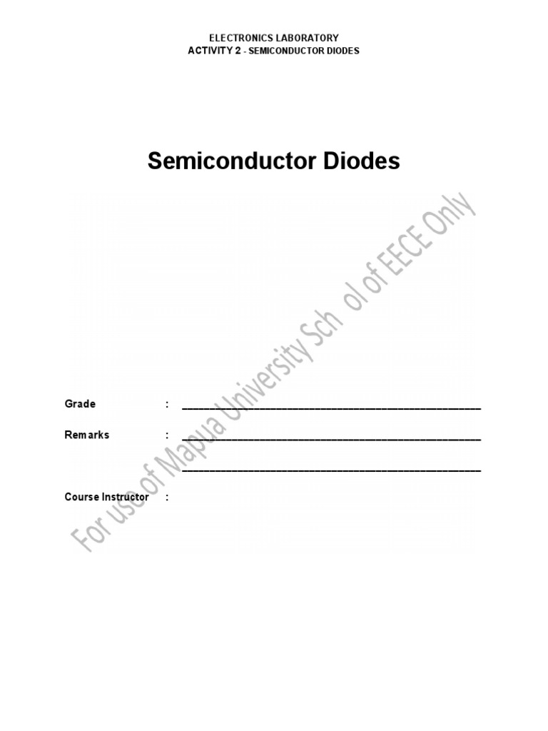 ECE20L 2 ACTIVITY 2 Semiconductor Diodes | PDF | Rectifier | Diode