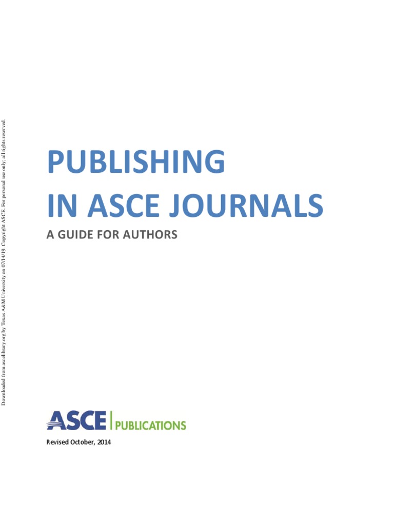 Publishing in Asce Journals: A Guide For Authors | PDF | Academic ...
