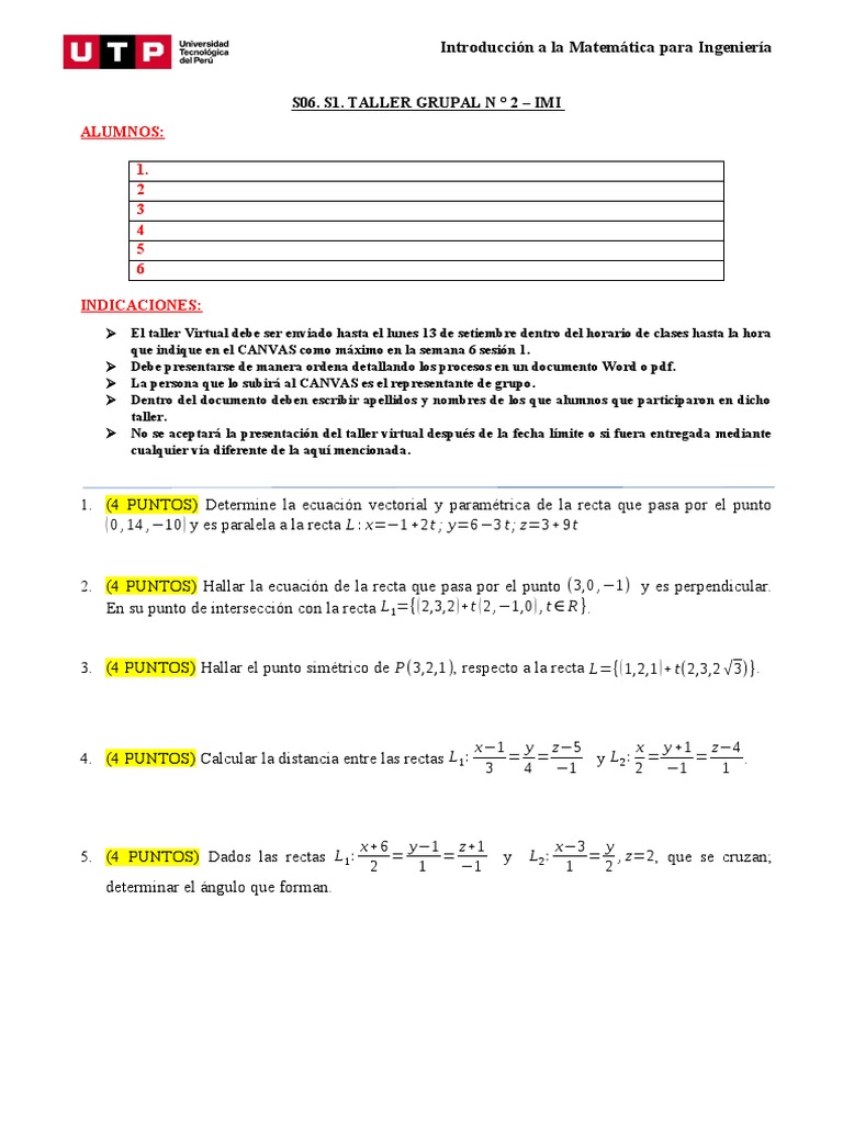 S06. S1 Taller Grupal N ° 2 UTP | PDF