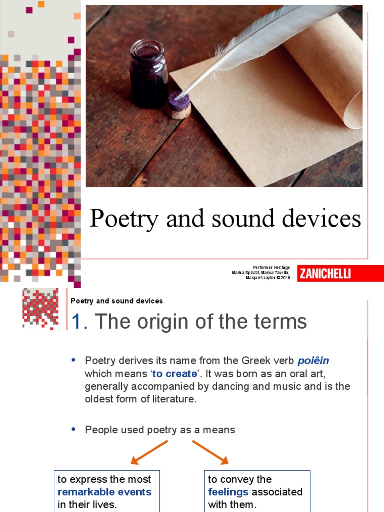 00 01 Poetry and Sound Devices | PDF | Poetry | Metre (Poetry)