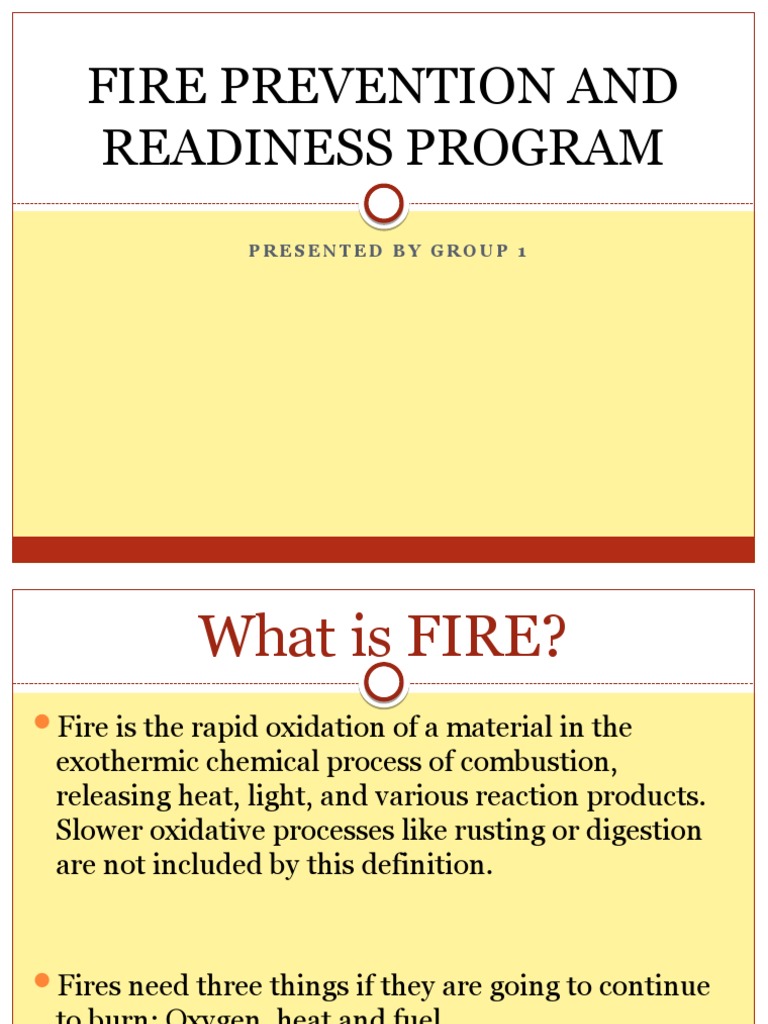 Fire Prevention and Readiness Program | PDF | Fires | Chemistry