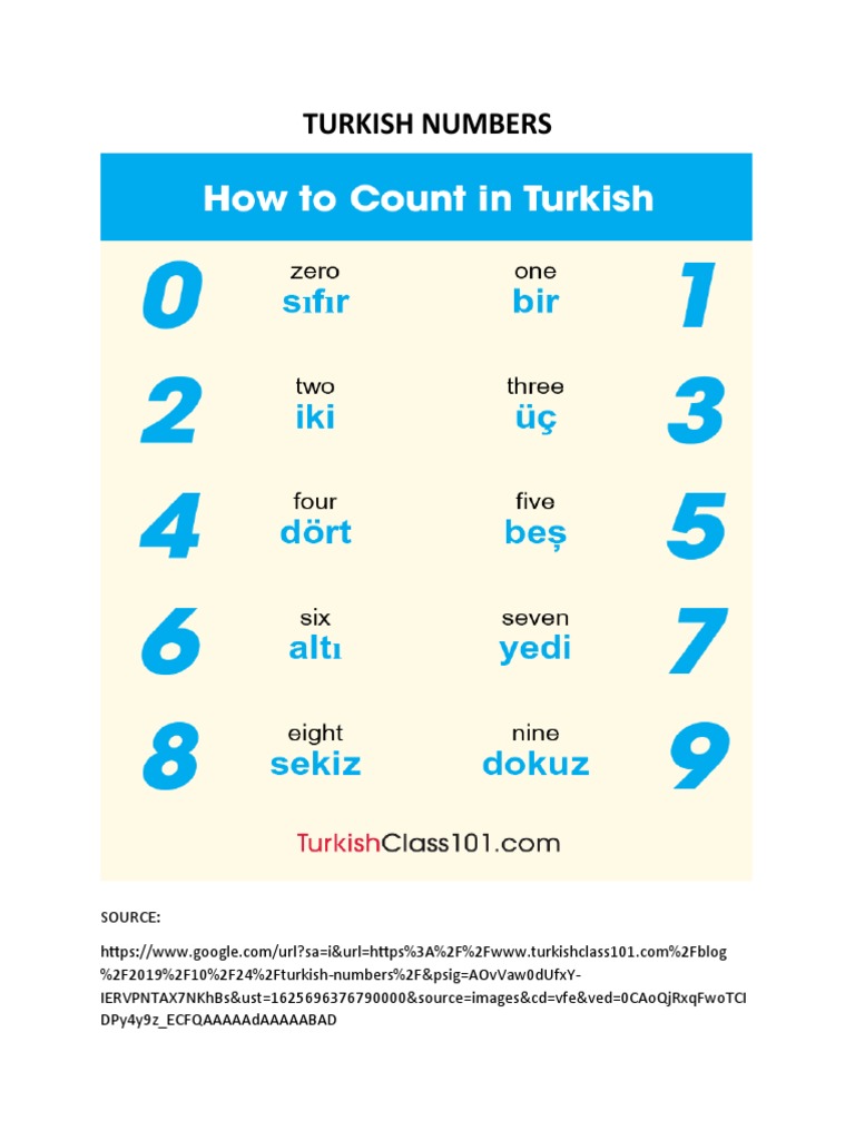 Turkish Numbers | PDF