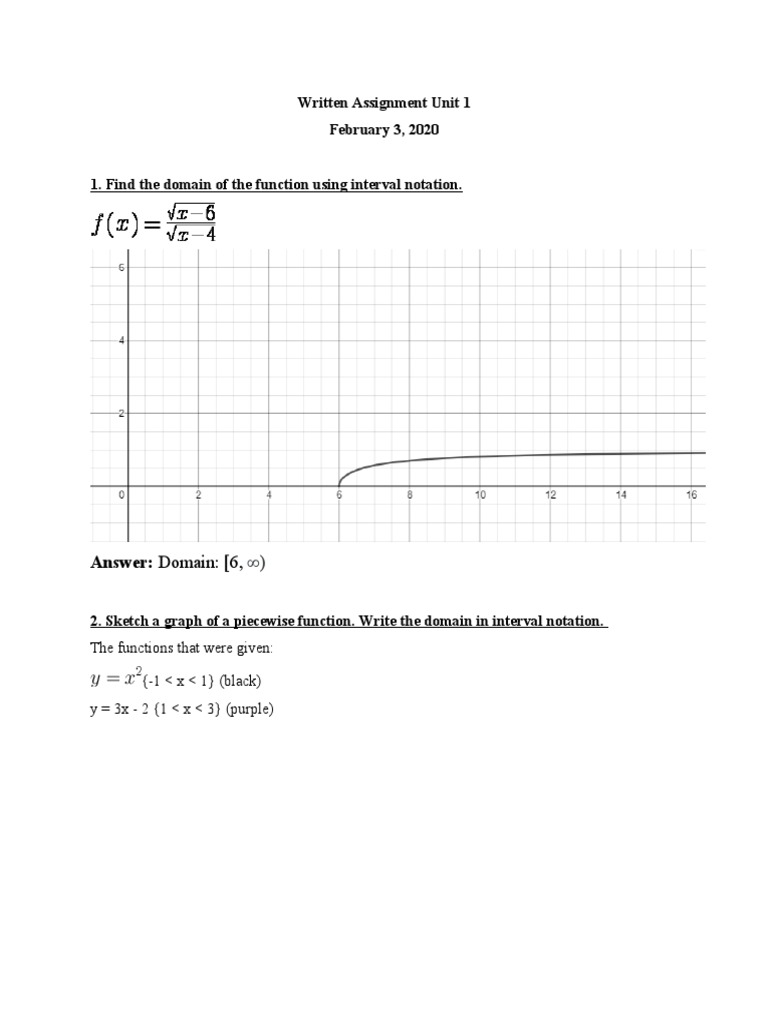 Math 1201 Written Assignment Unit 1 Pdf