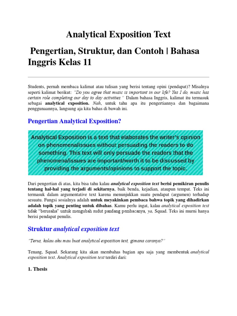 MATERI Analytical Exposition Text | PDF