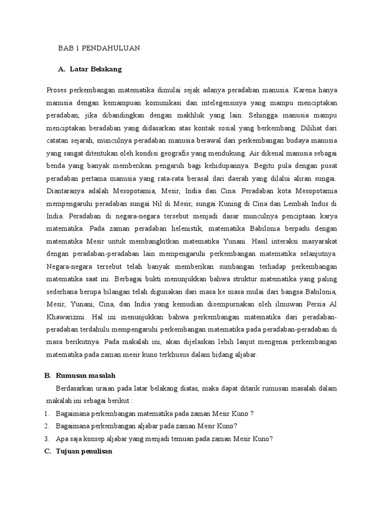 Aljabar di Mesir Kuno: Sejarah dan Perkembangan | PDF | Ilmu Sosial
