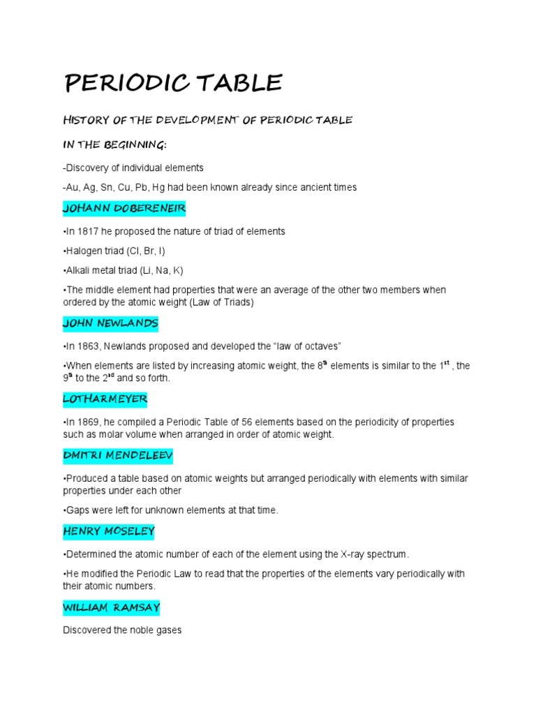 Periodic Table Reviewer | PDF | Periodic Table | Chemical Elements