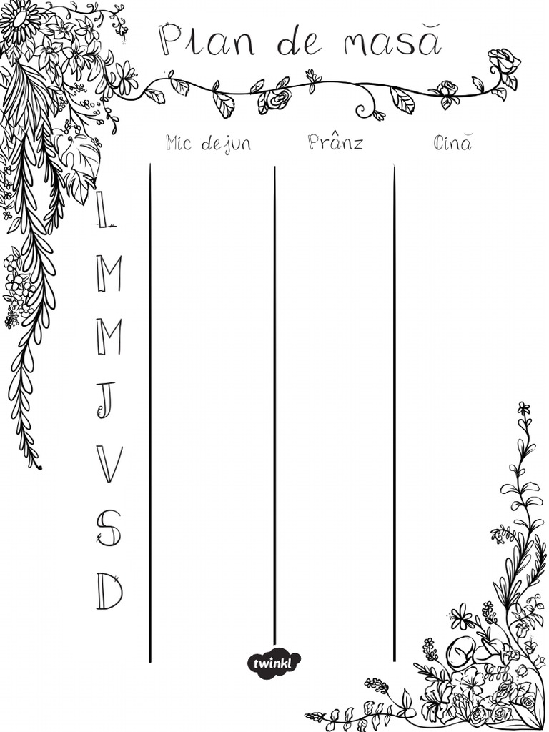Plan Saptamanal de Mese | PDF