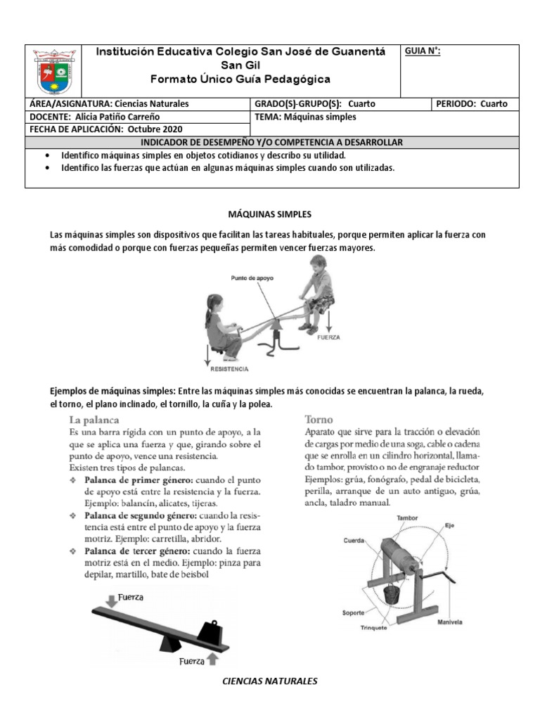 Guía de Máquinas Simples | PDF