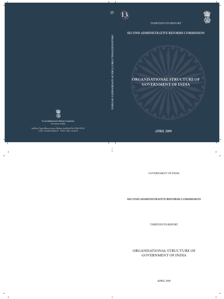 Organisational Structure of Government of India: Thirteenth Report | PDF