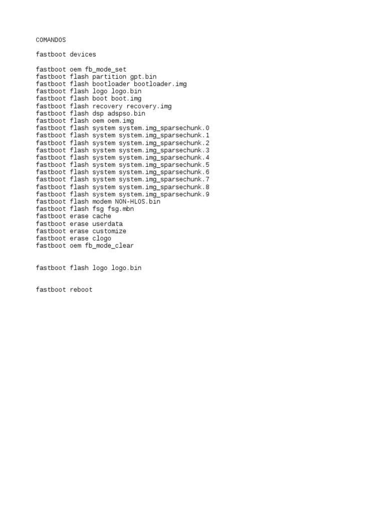 Guide to Flashing Device Partitions Using Fastboot Commands | PDF