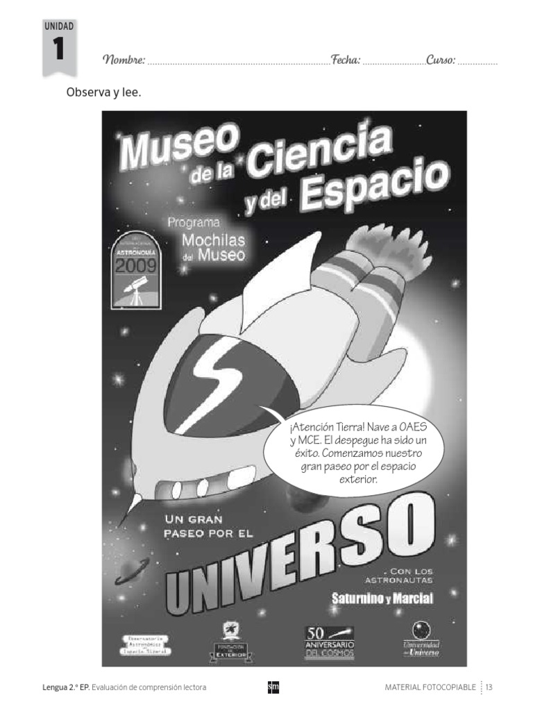 Comprensión Lectora Espacial | PDF | Universo | Espacio exterior