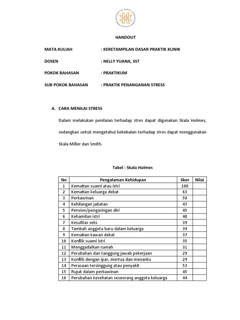 Handout Praktikum Penanganan Stress | PDF