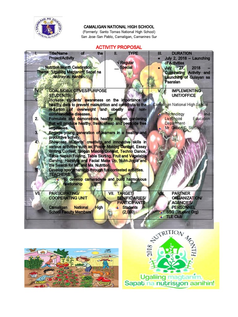 Nutrition Month Celebration Proposal 2025 | PDF | Food And Drink ...