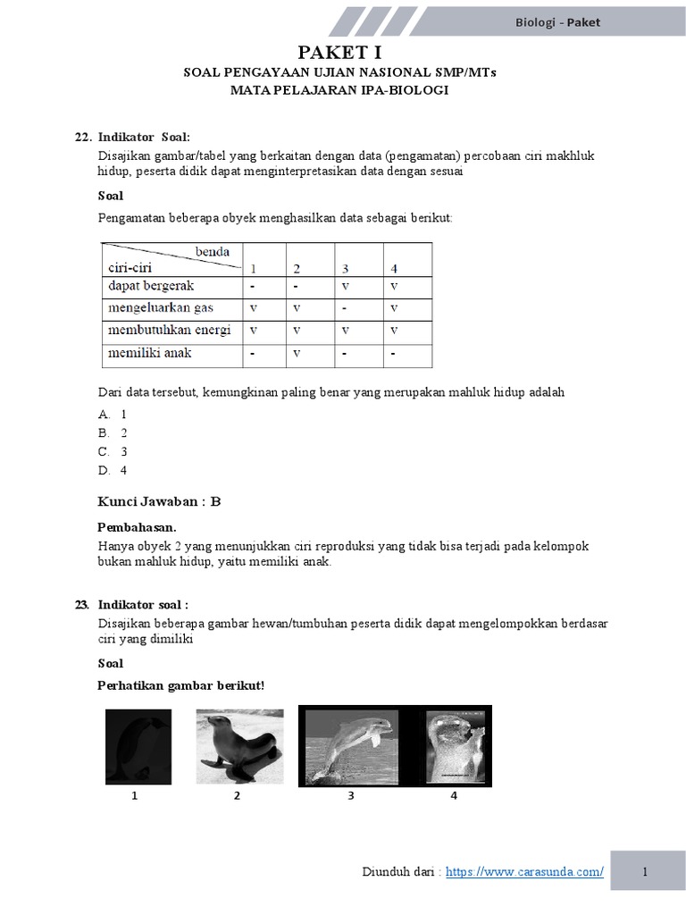 Soal Pengayaan IPA-Biologi Paket 1 | PDF