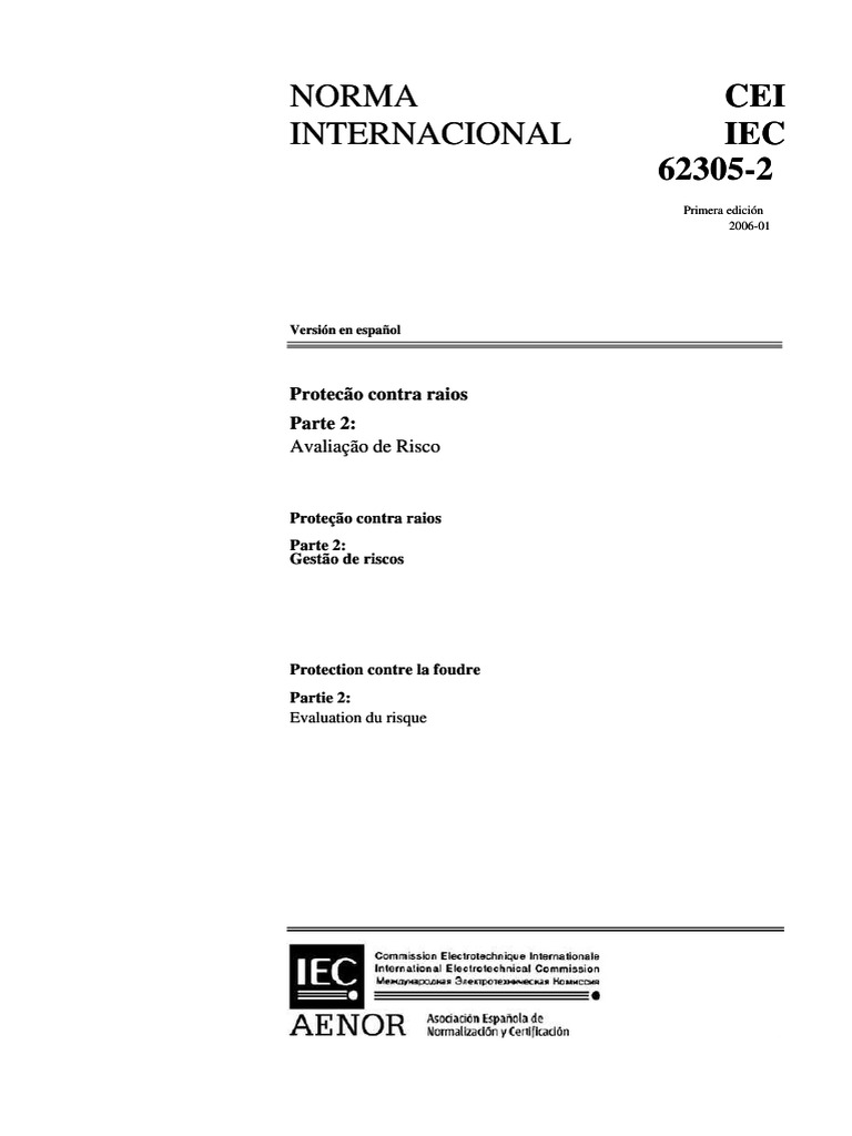 Iec 62305 2 | PDF | Comisión Electrotécnica Internacional | Metrología