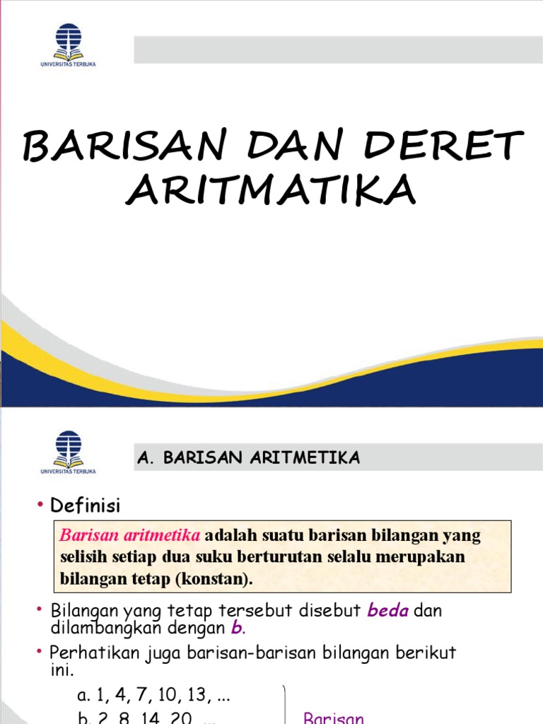 Barisan Deret Aritmatika | PDF | Metode & Bahan Ajar