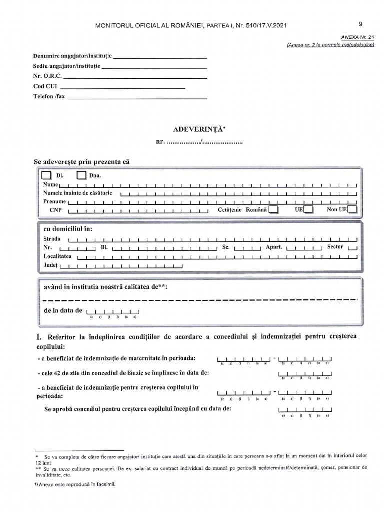 Adeverinta Anexa 2 2 | PDF