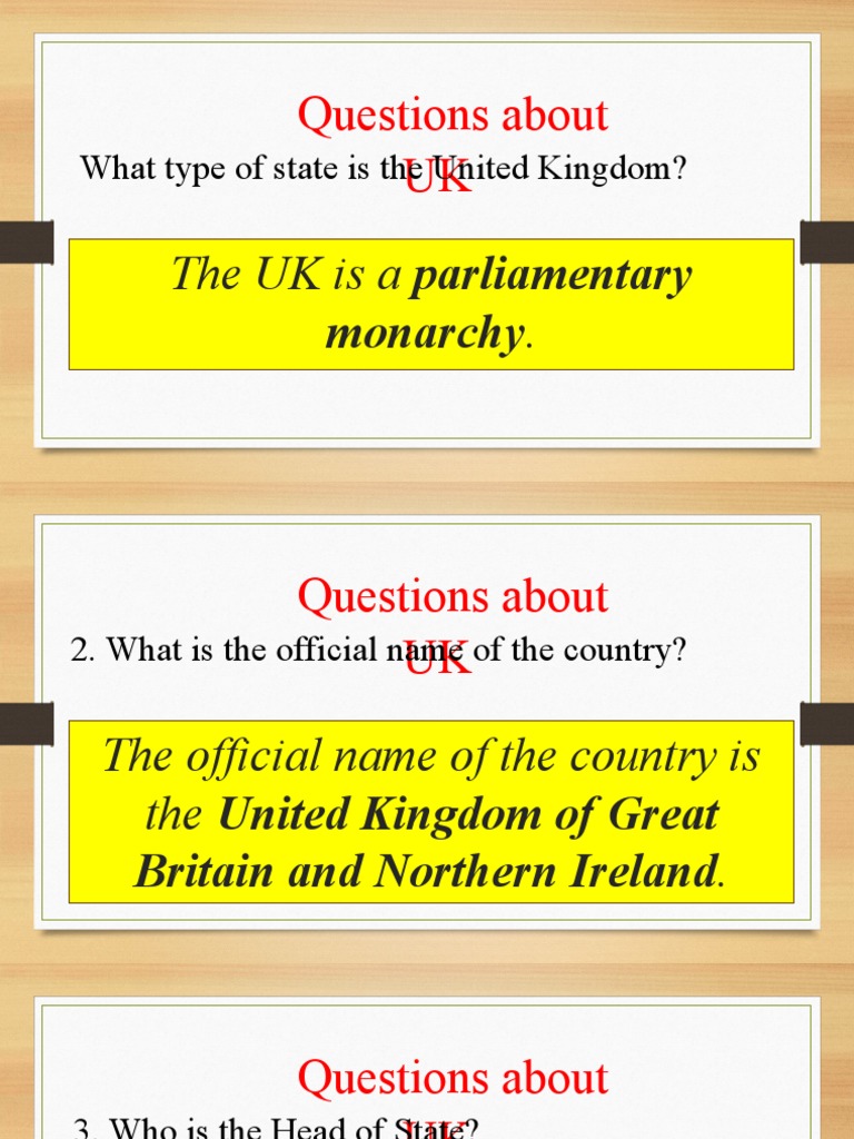 Questions and Answers About The UK and The USA | PDF | United Kingdom ...