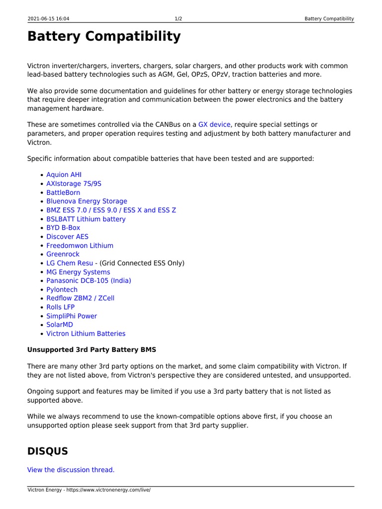 Battery Compatibility | PDF
