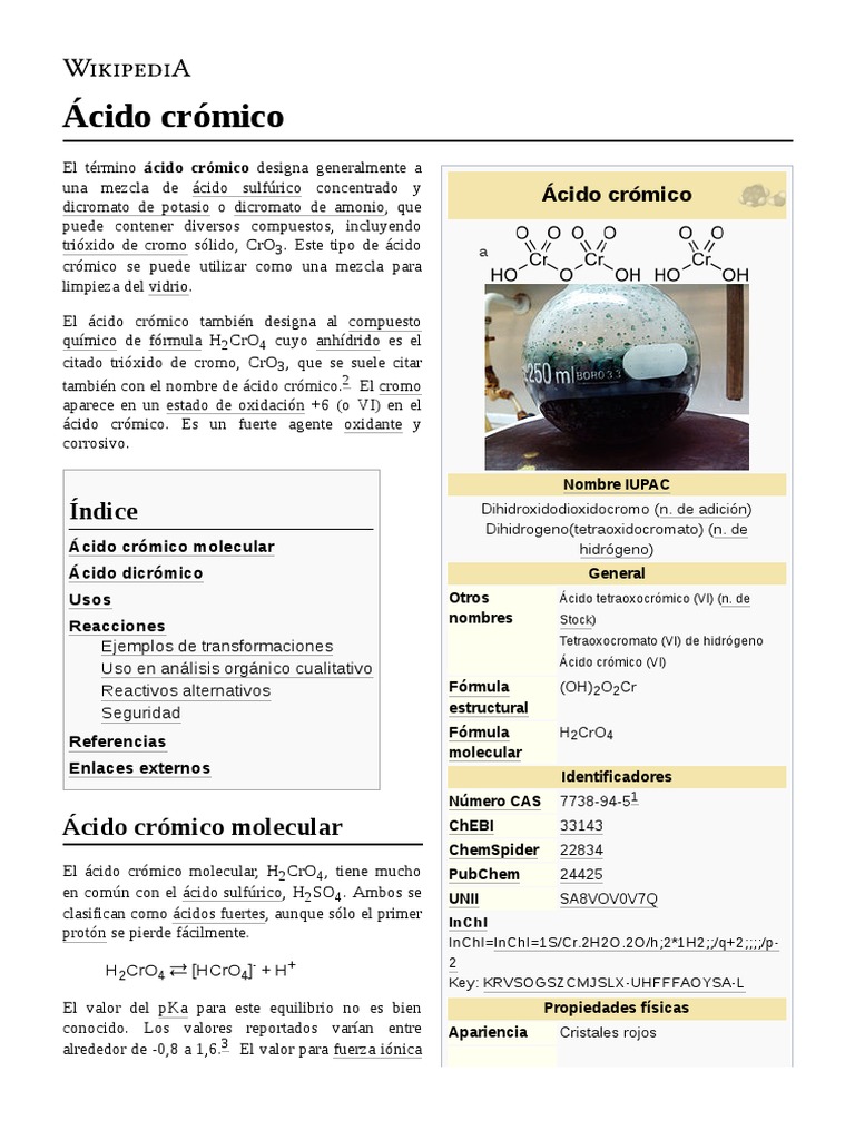 Ácido_crómico | PDF | Química Física | Moléculas