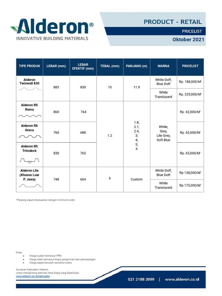 PRICELIST ALDnERON OCT 2021 UPDATE | PDF PRICELIST ALDnERON OCT 2021 UPDATE | PDF