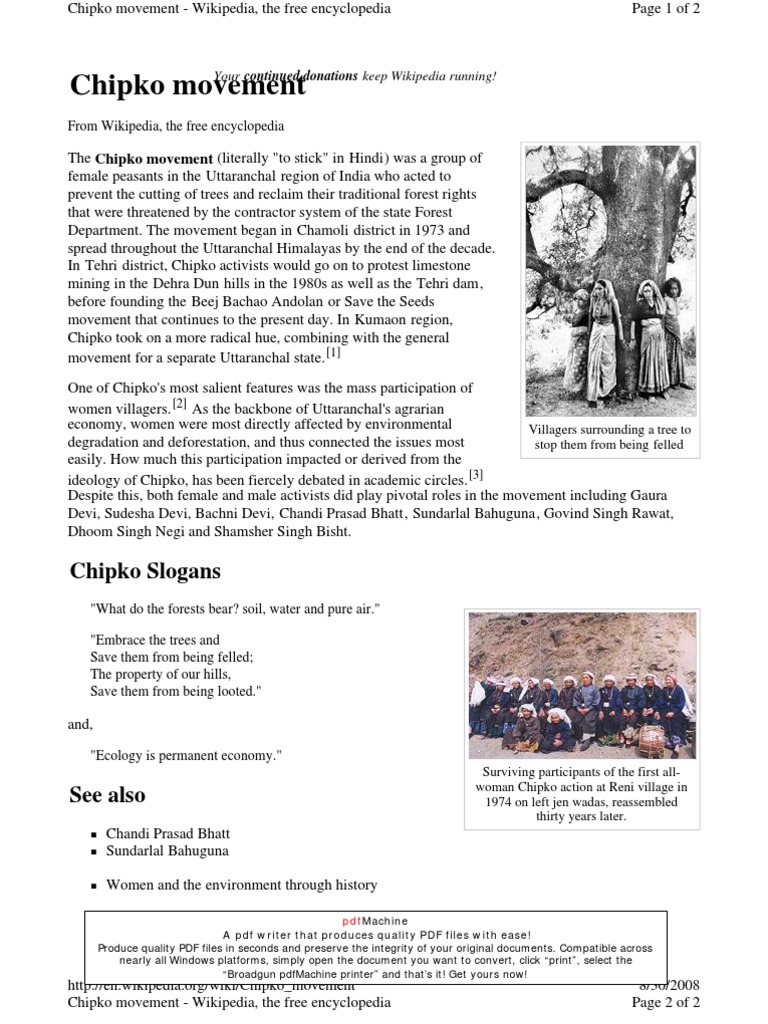 Chipko Movement | PDF | Social Movements | Natural Environment