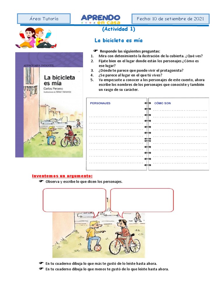 Actividades sobre "La bicicleta es mía" | PDF