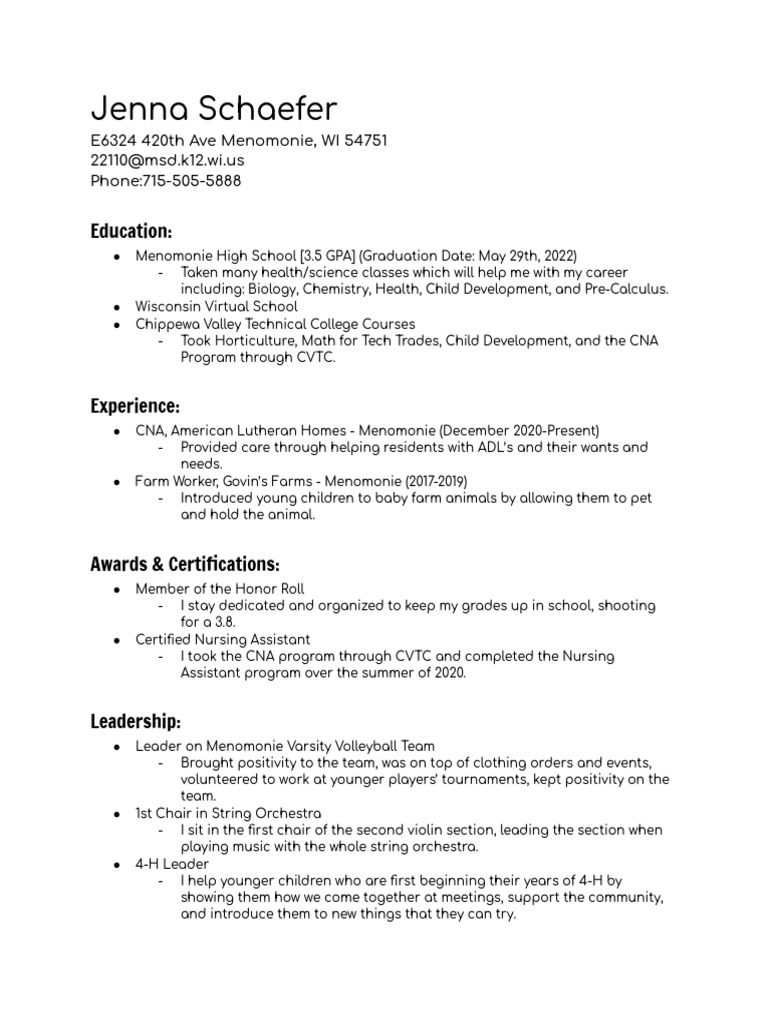 Jenna Schaefer: Education | PDF