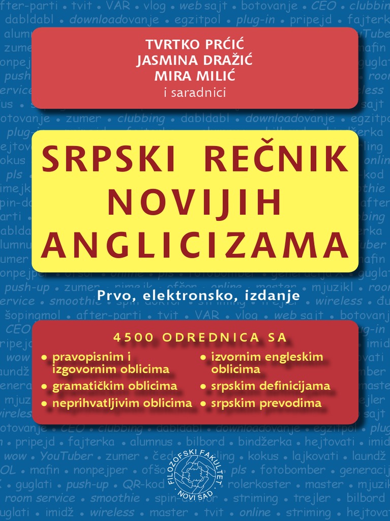 Srpski Rečnik Novijih Anglicizama. Prvo, Elektronsko, Izdanje | PDF