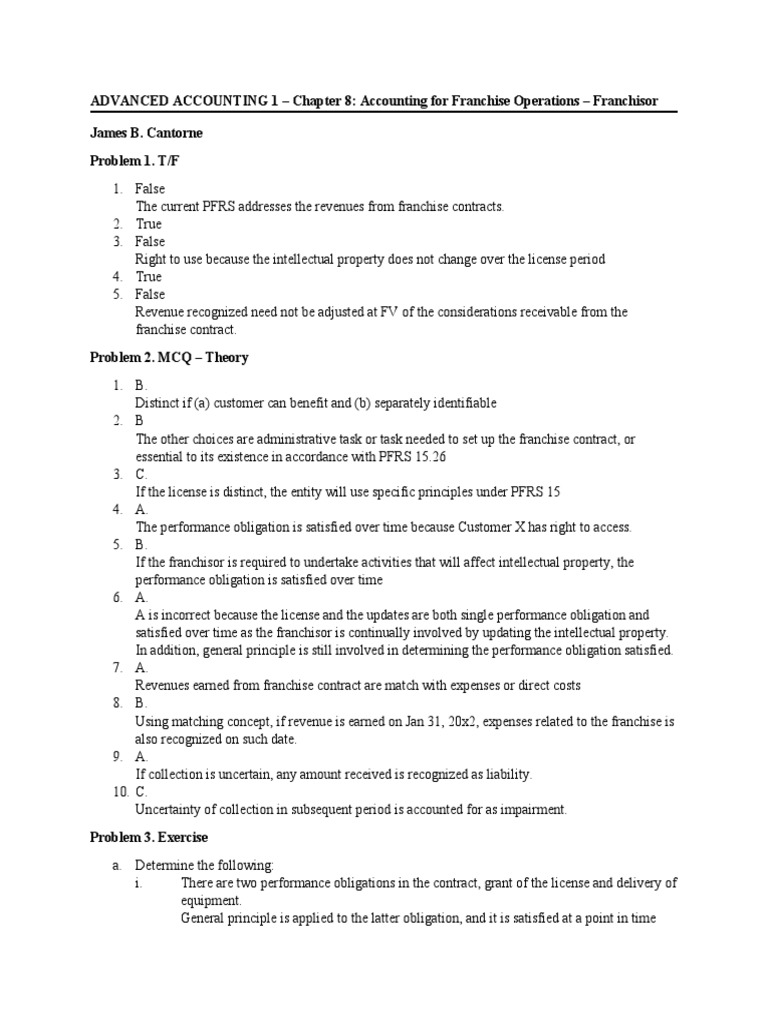 Adv Acc 1 Module 4 | PDF | Franchising | Business Law
