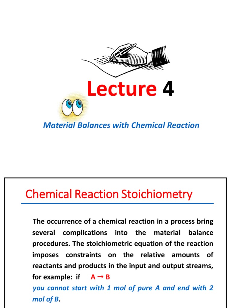 Material Balances in Chemical Reactions | PDF | Stoichiometry | Mole (Unit)