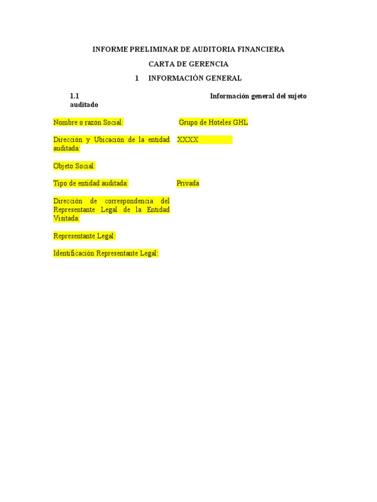 Informe Preliminar de Auditoria | PDF | Auditoría | Contabilidad