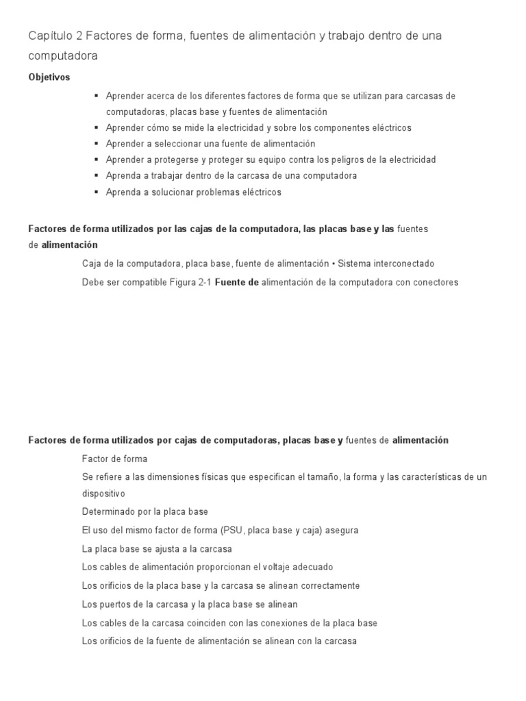 2 Factores de Forma | PDF | Fuente de alimentación | Ingenieria Eléctrica