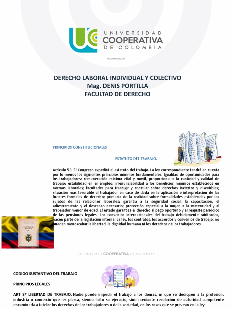 Diapositivas Derecho Laboral Individual | PDF | Derecho laboral | Salario