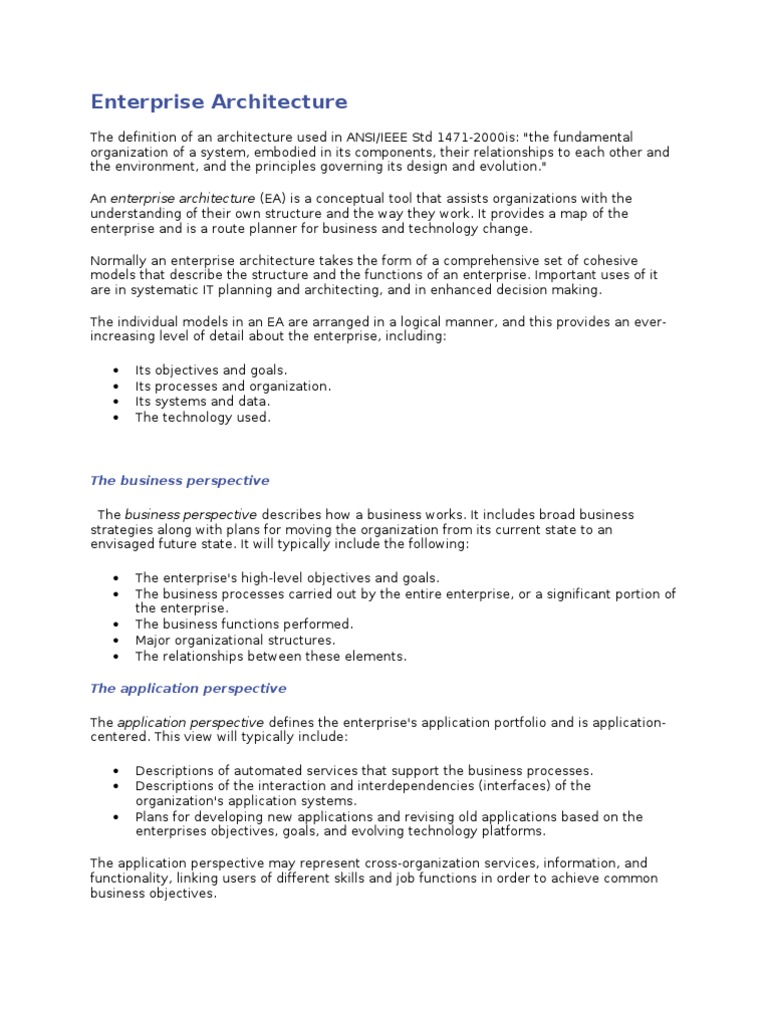 Enterprise Architecture | PDF | Enterprise Architecture | Data Model
