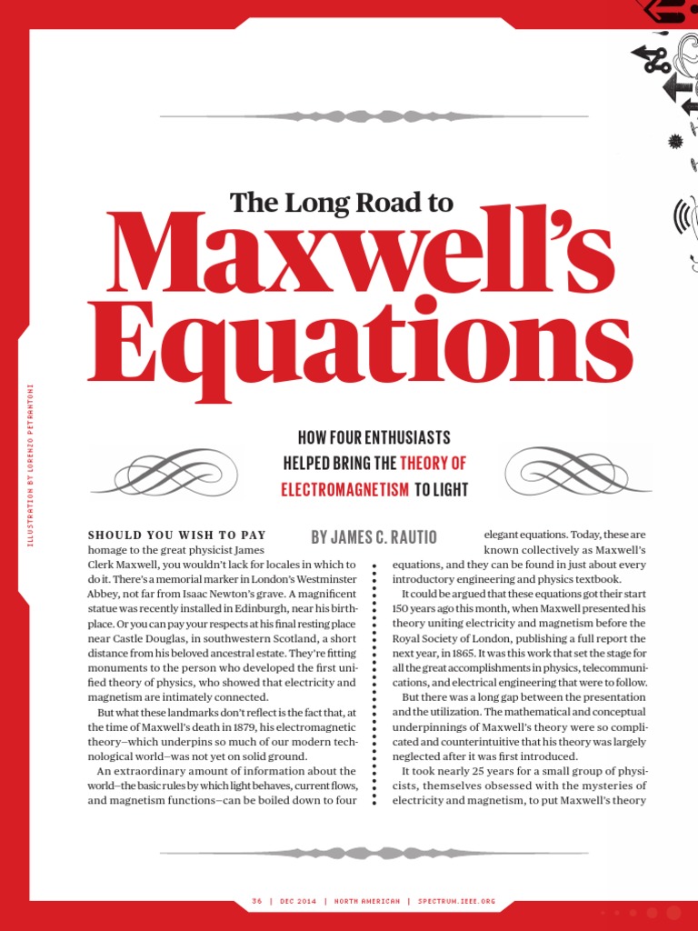 The Long Road To Maxwell Equations | PDF | Electromagnetic Radiation ...