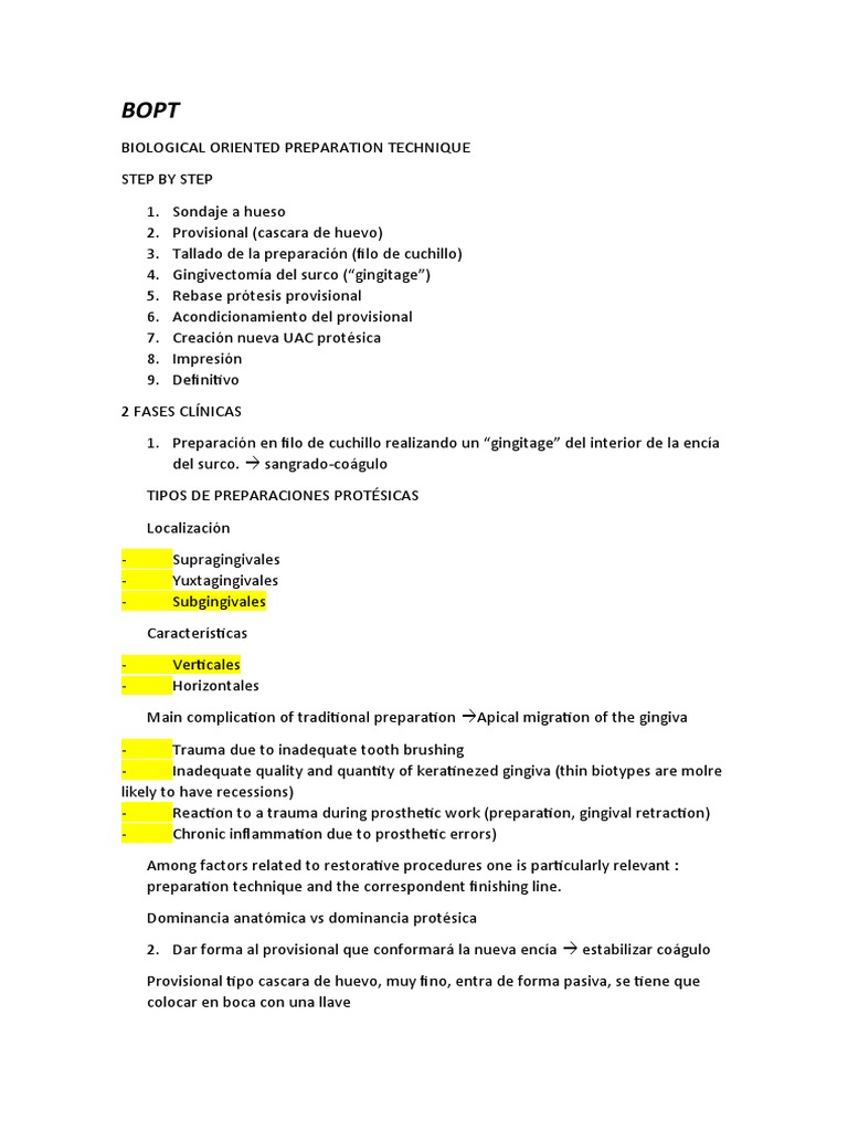 Técnica BOPT: Guía Paso a Paso | PDF