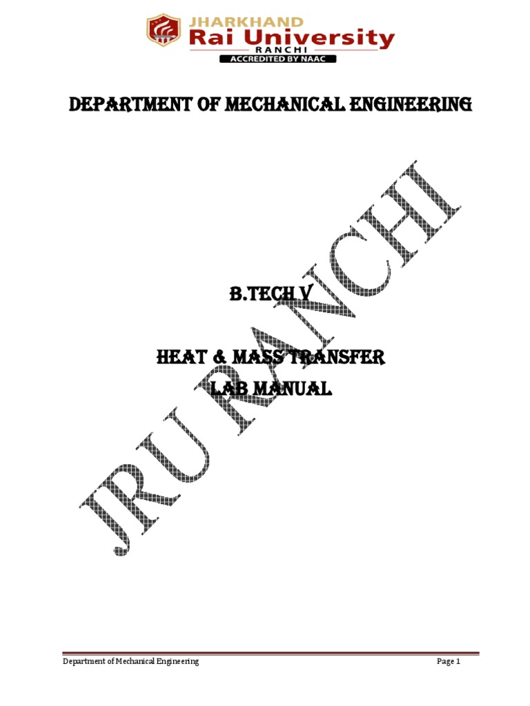 HMT Lab Mannual-ME - 605 Final | PDF | Thermal Conductivity | Thermal Insulation